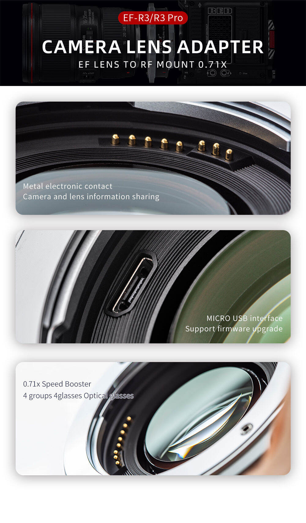 VILTROX EF-R3 Pro Canon EF Lens To RF Camera Auto Focus Full Frame 0 ...