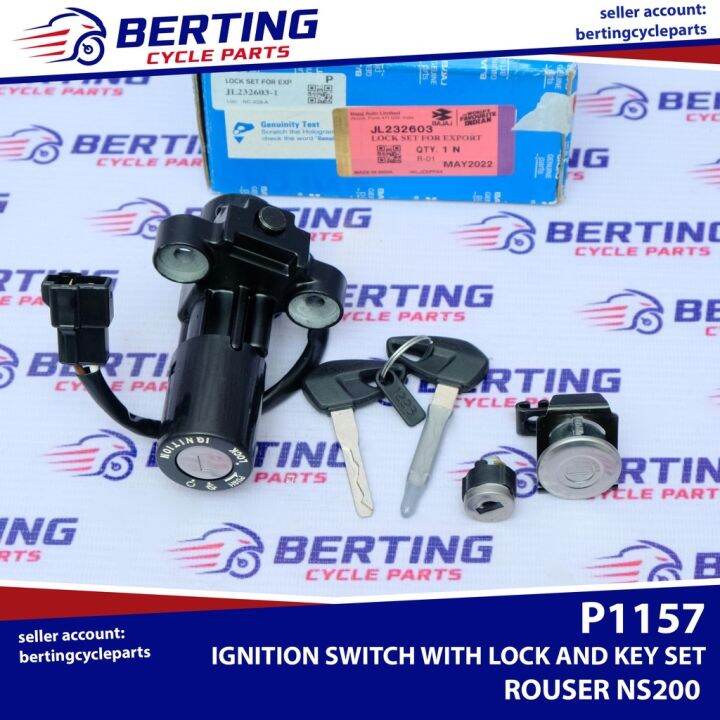 IGNITION SWITCH LOCK AND KEY SET Rouser NS200 200NS Genuine JL232603 ...