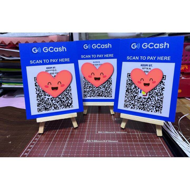 【COD】 GCASH QR CODE ON SINTRA BOARD WITH OR WITHOUT WOODEN STAND ...