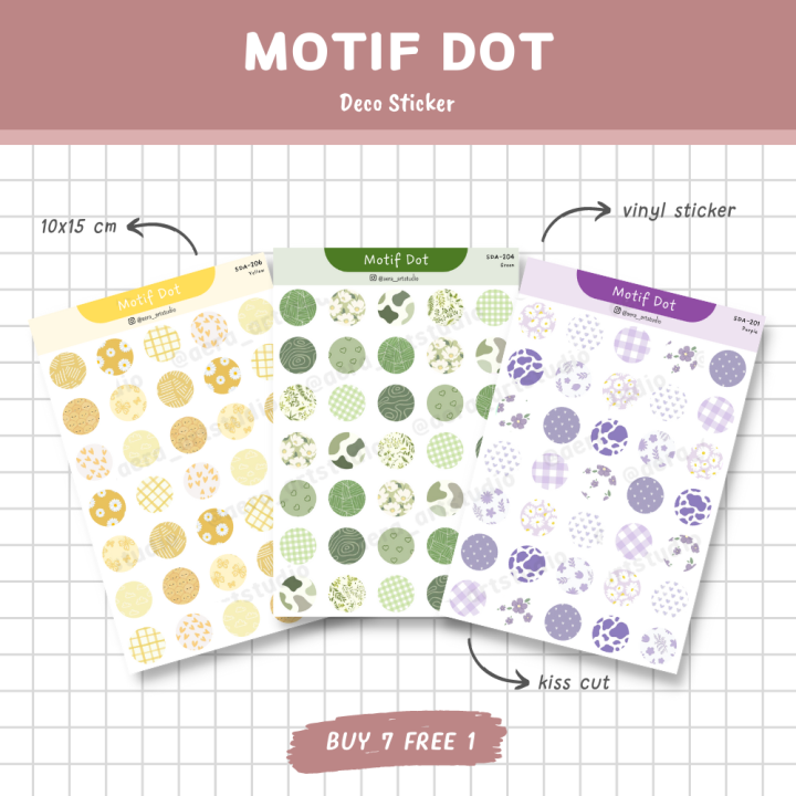 Motif Dot : Deco Sticker - by Aera Art Studio | Stiker Bulat Motif ...