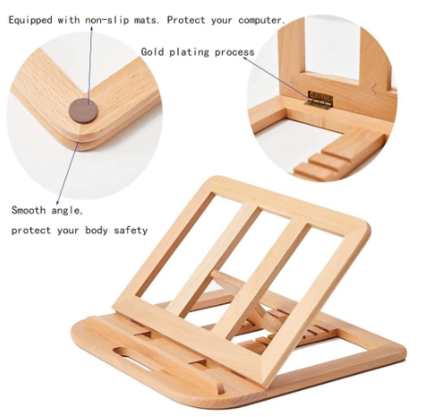 CAG Adjustable Wooden Notebook Stand Heat Dissipation Tablet Stand ...
