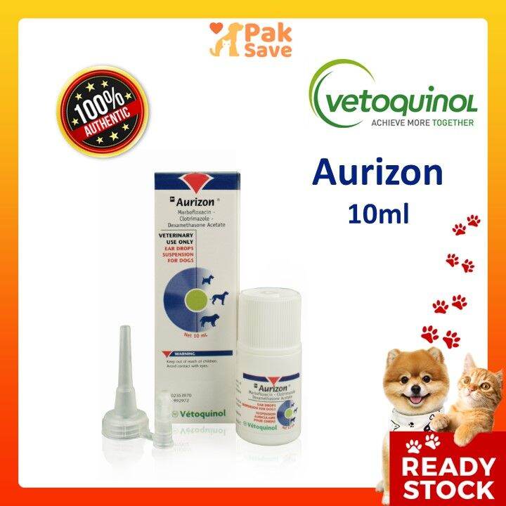 Vetoquinol Aurizon Ear Drops 10ml for Dogs - For Otitis Externa ...