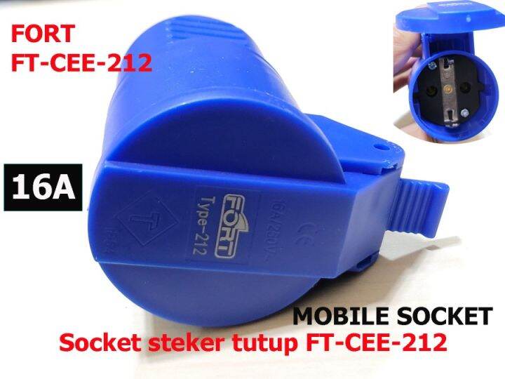 Mobile Socket 2Pole FORT 212 - FT-CEE-212 Stop Kontak Listrik 250V 16A ...