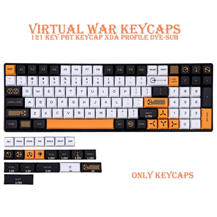 PBT Keycap 121 Key XDA Profile DYE-SUB Personalized Virtual war keycaps ...