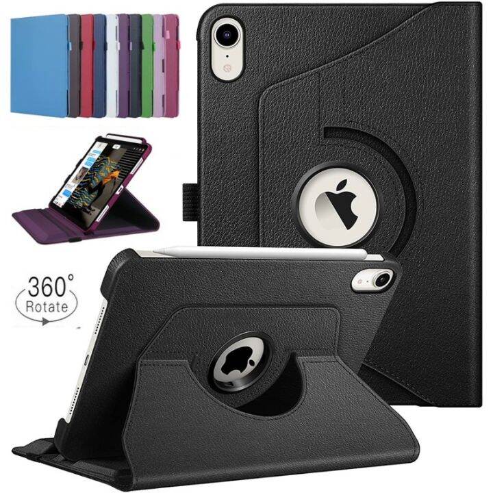[HOT] 360 Rotating Case Texture PU Leather Flip For iPad Pro 12.9 11 ...