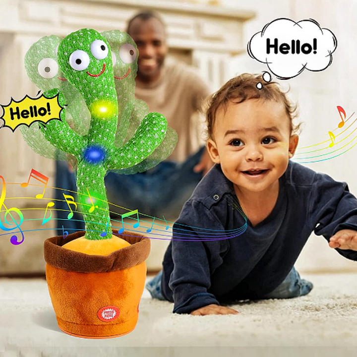 Dancing cactus toy recording talking plush toy with lights 120 music ...