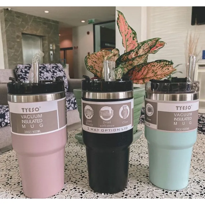 【Ready Stock】 Tyeso vacuum insulated tumbler with straw 600ml | 890ml ...