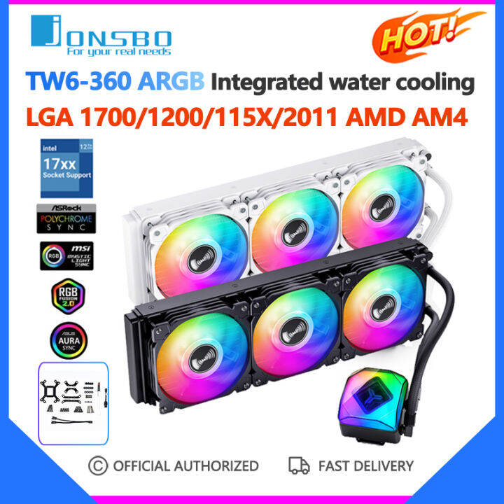 Jonsbo TW6-360 ARGB Liquid Water Cooling CPU Cooler คอมพิวเตอร์120มม. พัดลมหม้อน้ำแบบบูรณาการ ...