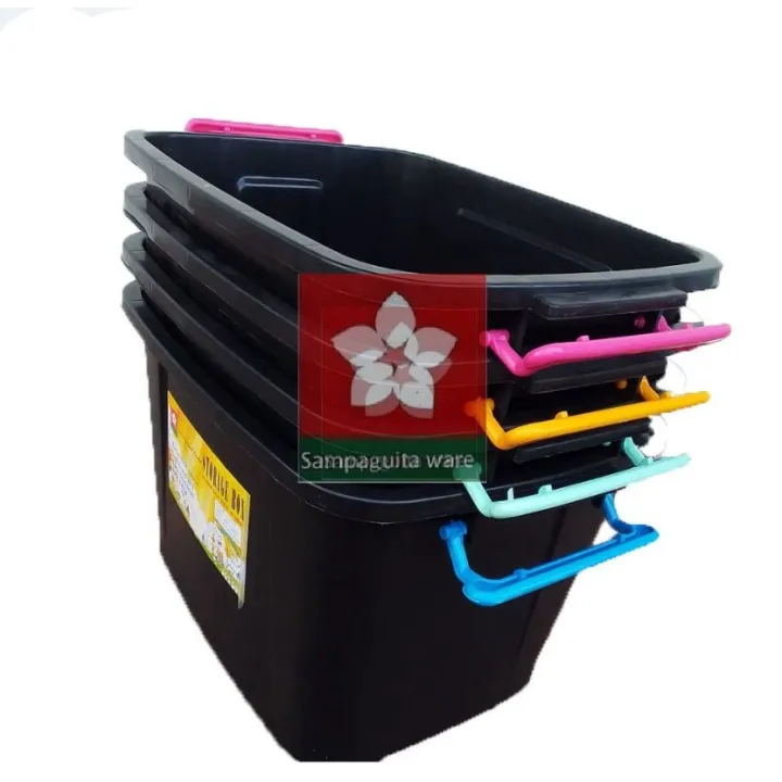 SAMPAGUITA Storage Box with Lid and Small Wheels - Clothes Storage, Toy ...