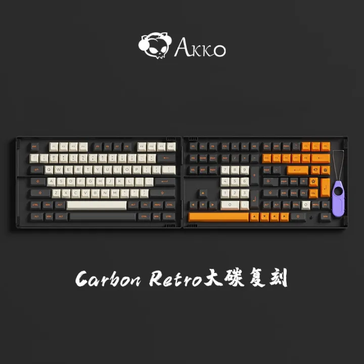 158 Keys/set AKKO Carbon Retro Theme Keycaps For MX Switch Mechanical ...