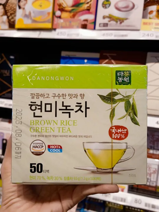 danongwon brown rice green tea ชาเขียวข้าวคั่ว 50 ซอง | Lazada.co.th