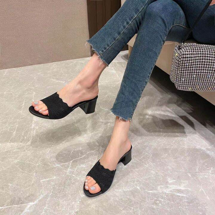 DS SHOE heels sandals for women 688-1 Knitted Heeled Sandals/Glass ...