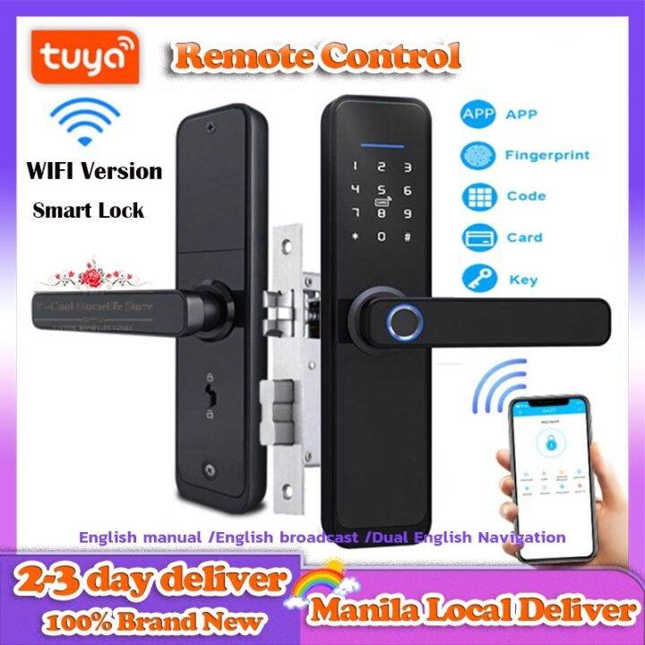 Tuya Wifi Remote Control ] Smart Door Lock Fingerprint Biometric ...