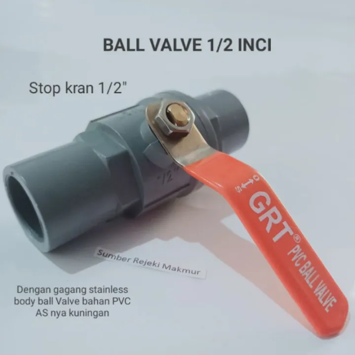 BALL VALVE 1/2" PVC GAGANG BESI INCI STOP KRAN | Lazada Indonesia