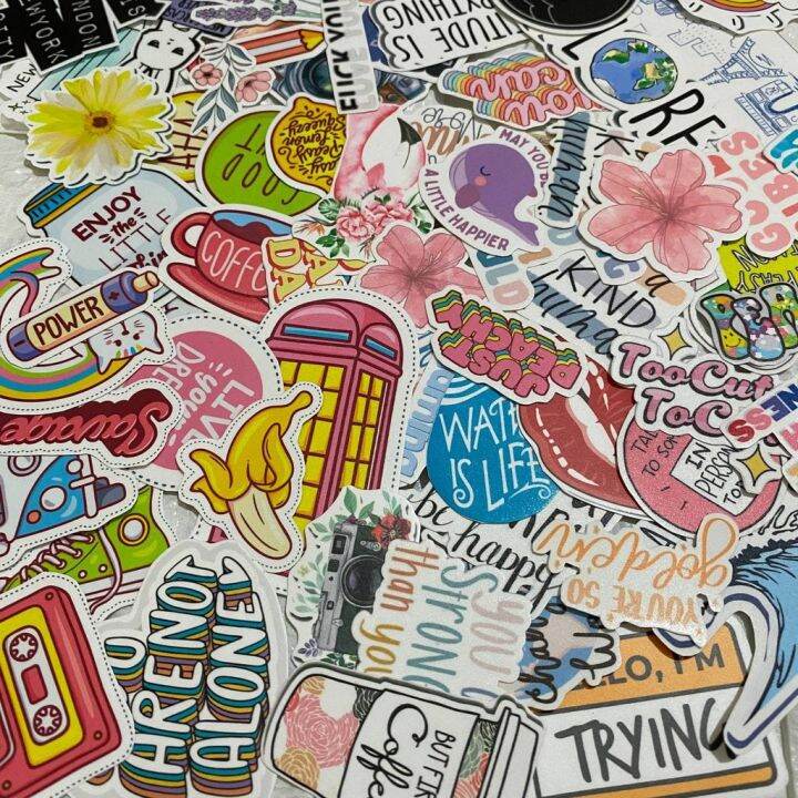 Sticker Pack Tumblr Teens Aesthetic Waterproof Hiasan Laptop Botol ...