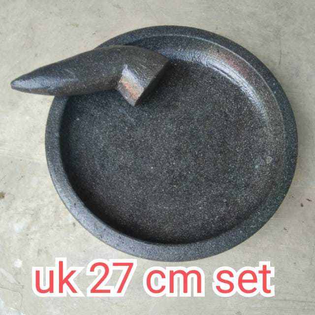 coet batu asli. cobek layah lemper ulegkan uleg-uleg ukuran 27 cm set ...