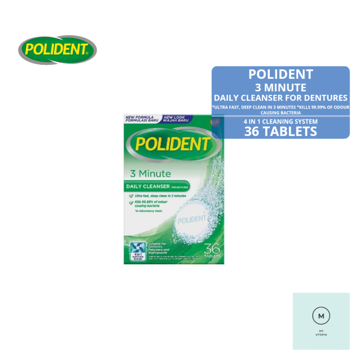 POLIDENT - 3 MINUTE DAILY CLEANSER FOR DENTURES - EXP DATE : 08/2024 ... POLIDENT - 3 MINUTE DAILY CLEANSER FOR DENTURES - EXP DATE : 08/2024 ...