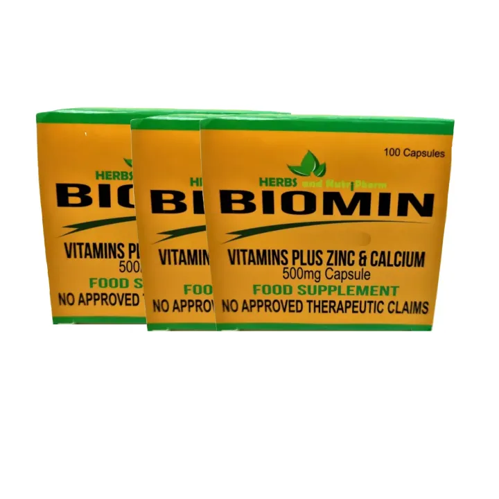 Vitamins Plus Zinc and Calcium BIOMIN 500Mg 100 Caps | Lazada PH