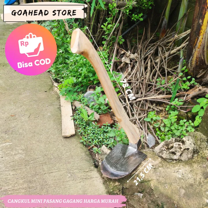 Cangkul Model Terekan Ukuran Kecil 20,5cmX15cm Beserta Gagang Doran ...