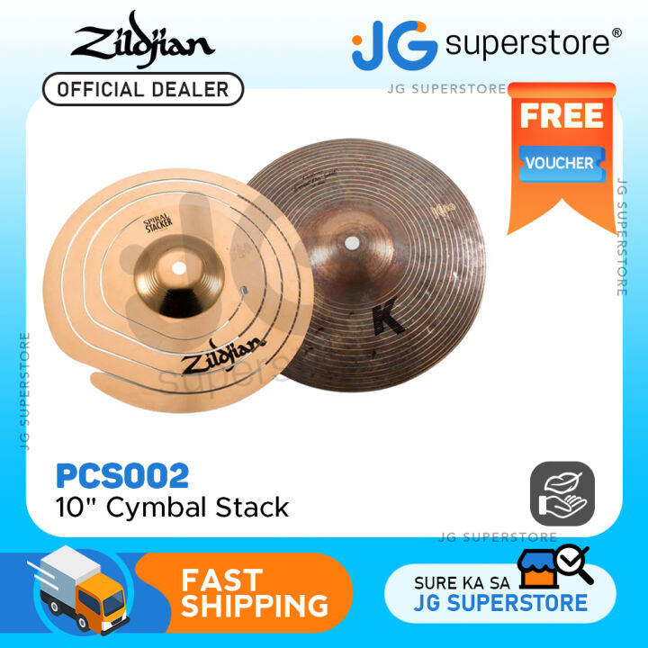 Zildjian Pre-Configured 10" Spiral & Dry Splash Cymbal Stack Limited Edition Visual Drums ...