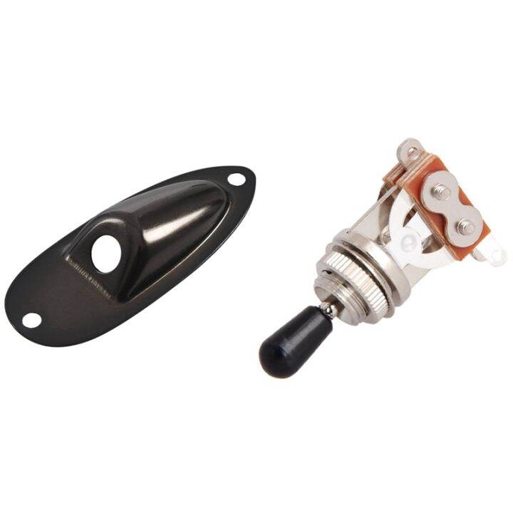 Jack Plate, Black for Stratocaster & Electric Guitar Toggle Switch 3 ...