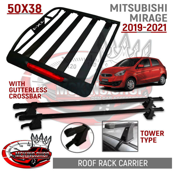Mitsubishi Mirage Hatchback 2019-2021 4x4 Aluminum Roof Rack with Red ...