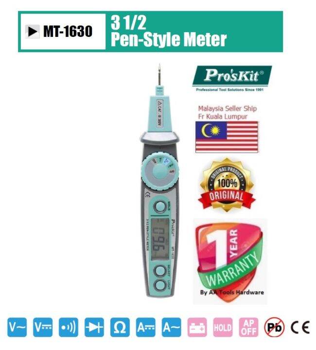 Proskit MT-1630 Pen-Style Digital Multimeter (NEW & ORI PROSKIT) | Lazada Proskit MT-1630 Pen-Style Digital Multimeter (NEW & ORI PROSKIT) | Lazada