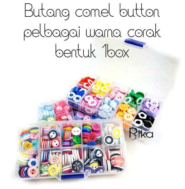 Butang comel button pelbagai warna corak bentuk 1box | Lazada