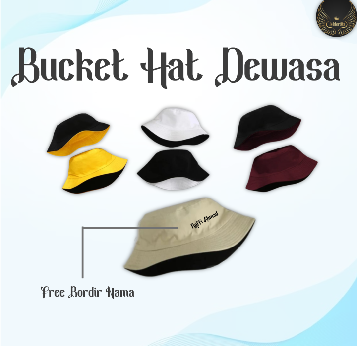Topi BuCkeT Dewasa KOMBINASi 2 WARNA | Lazada Indonesia