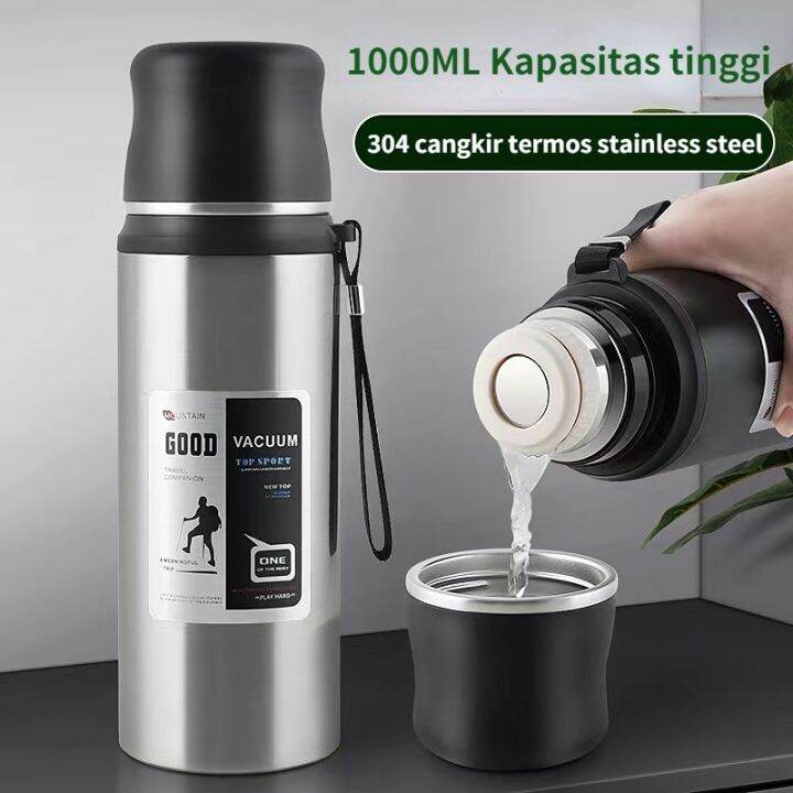 Termos Air Panas 1 Liter panas termos stainless 316 Vacuum / Termos Gunung Air Panas / Termos ...