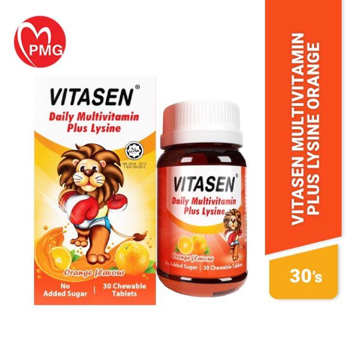 [PMG PHARMACY] Vitasen Multivitamin Plus Lysine Orange Bot 30's ...