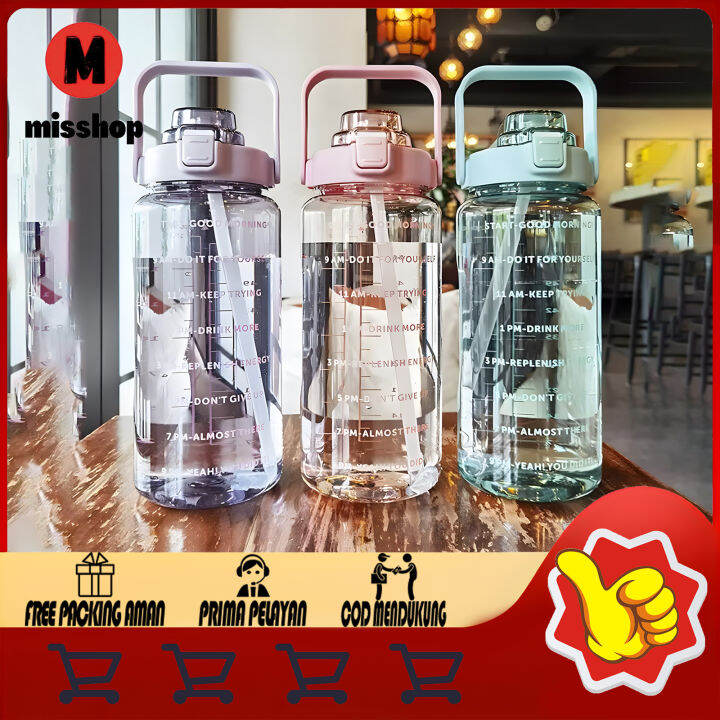 BOTOL MINUM VIRAL 2 LITER BENING 2000 ML GRATIS STICKER BOTOL KEKINIAN ...