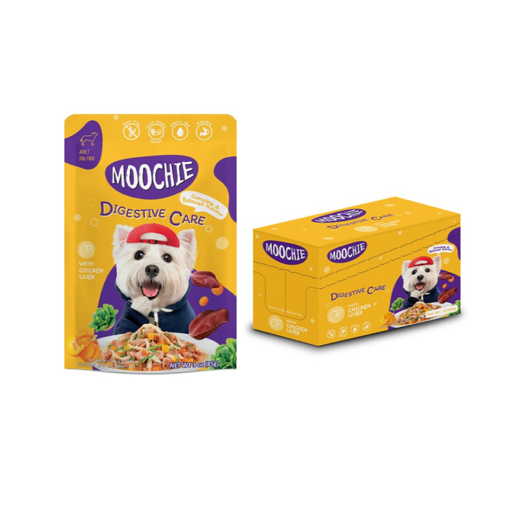 Moochie มูชี่ อาหารเปียกสำหรับสุนัข รสตับไก่ผสมแครอท 85 g. x 12 ซอง ...