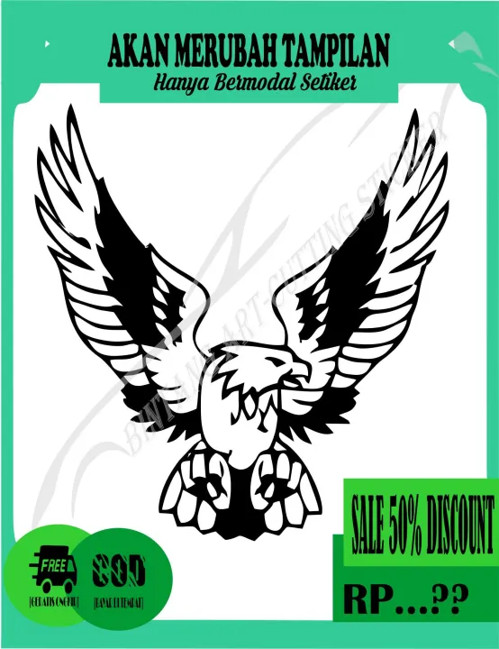Cutting Sticker Gambar Elang Stiker Kaca Mobil Truk Variasi gambar ...