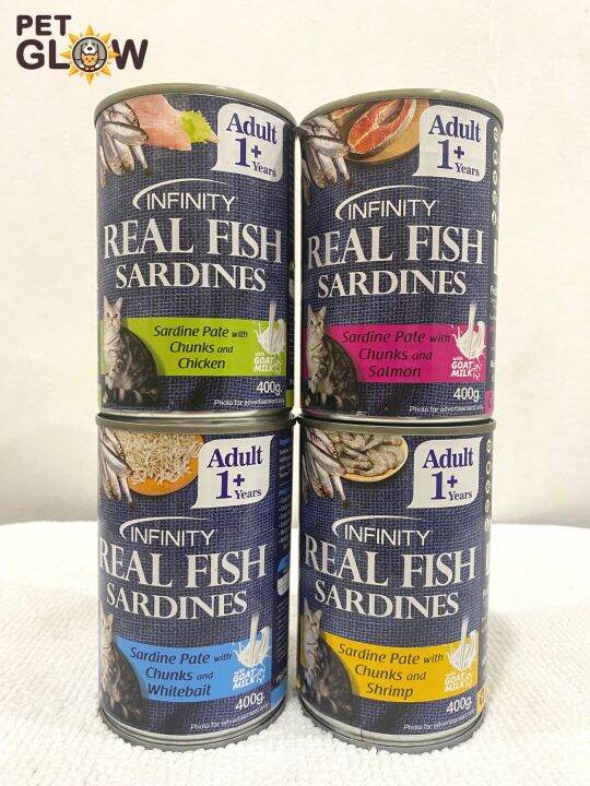 Infinity Real Fish Sardines Wet Cat Canned Food 400g (Adult 1+ Years ...