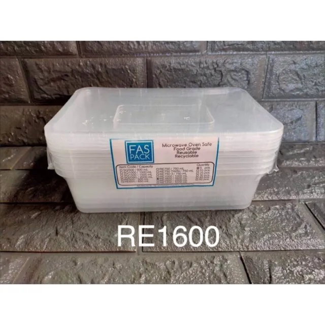 /[tRE 1600 - Microwaveable Container (1600 ml) - 5 pieces per pack | Lazada PH