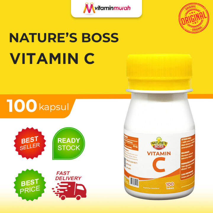 NATURE'S BOSS VITAMIN C SUPLEMEN KESEHATAN ISI 100 TABLET | Lazada ...