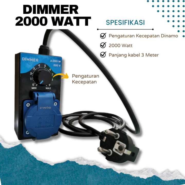 Controller Dimmer 2000 Watt Pengatur Kecepatan Puatarn Motor Mesin Mengatur Speed Voltase Mesin ...
