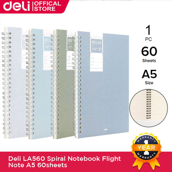 Deli A5 Spiral Notebook For School Supplies Aesthetic Journal Spring ...