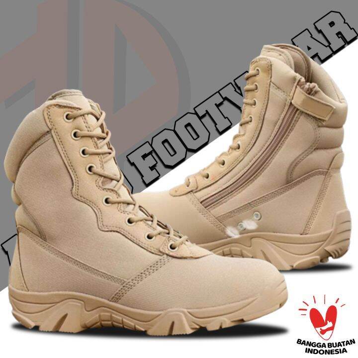 SEPATU PDL CREAM GURUN TACTICAL SAFETY || SEPATU PDL SATPOL PP UJUNG ...