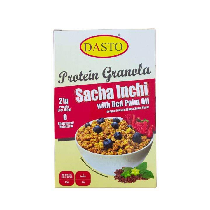 Dasto Protein Granola Sacha Inchi with Red Palm Oil by Dr Aishah Solution (35g x 5 Sachets) | Lazada