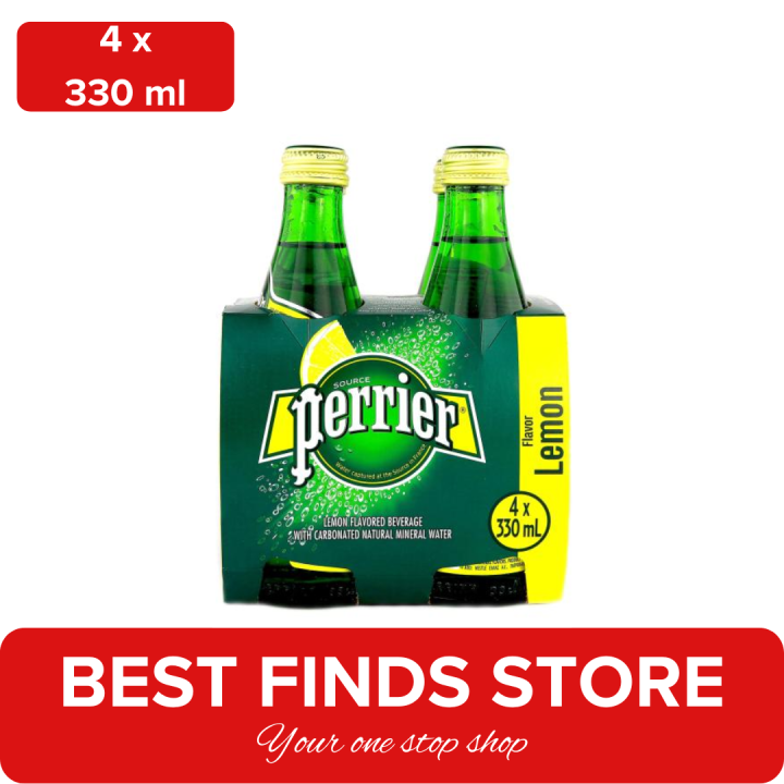 Perrier Lemon Flavored Beverage with Carbonated Natural Mineral Water 330 ML - Set of 4 | Lazada PH