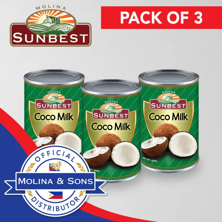 Sunbest Coconut Milk (Cocomilk) 400ml - Pack of 3 | Lazada PH