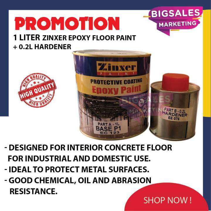 1 Liter ZINXER Heavy Duty Ceramic Tiles Cement Epoxy Protection Floor ...