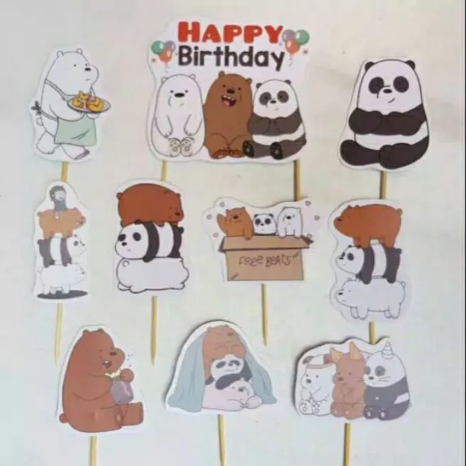 topper toper cup cake cupcake kue ulang tahun happy birthday karakter ...