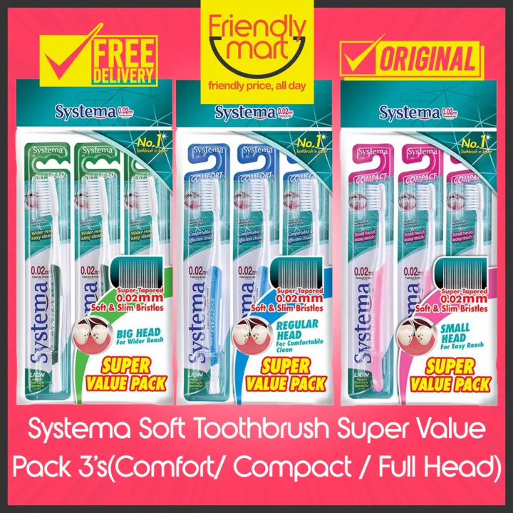 Systema Soft Toothbrush Super Value Pack 3's(Comfort/ Compact / Full ...