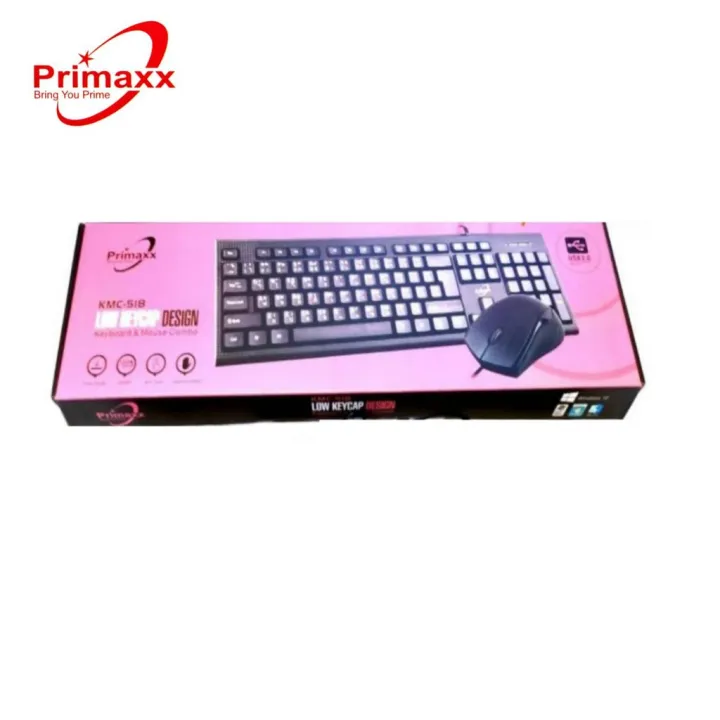 Primaxx KMC-518 Waterproof Keyboard+Mouse USB ชุดคีย์บอร์ด+เมาส์ (สีดำ ...