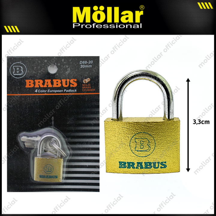 BRABUS D88-20 Gembok Pendek 20 mm Kuning Kunci Tas Koper Loker Padlock ...