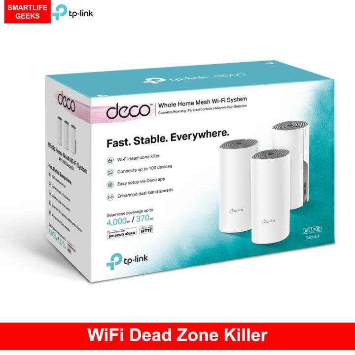 TP-LINK DECO E4 AC1200 Whole Home Mesh Wi-Fi System Wifi Extender Smart ...