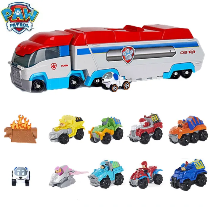 Paw Patrol Rescue Bus Launch Transforming 2-In-1 Track Set Vehicle Toy ...